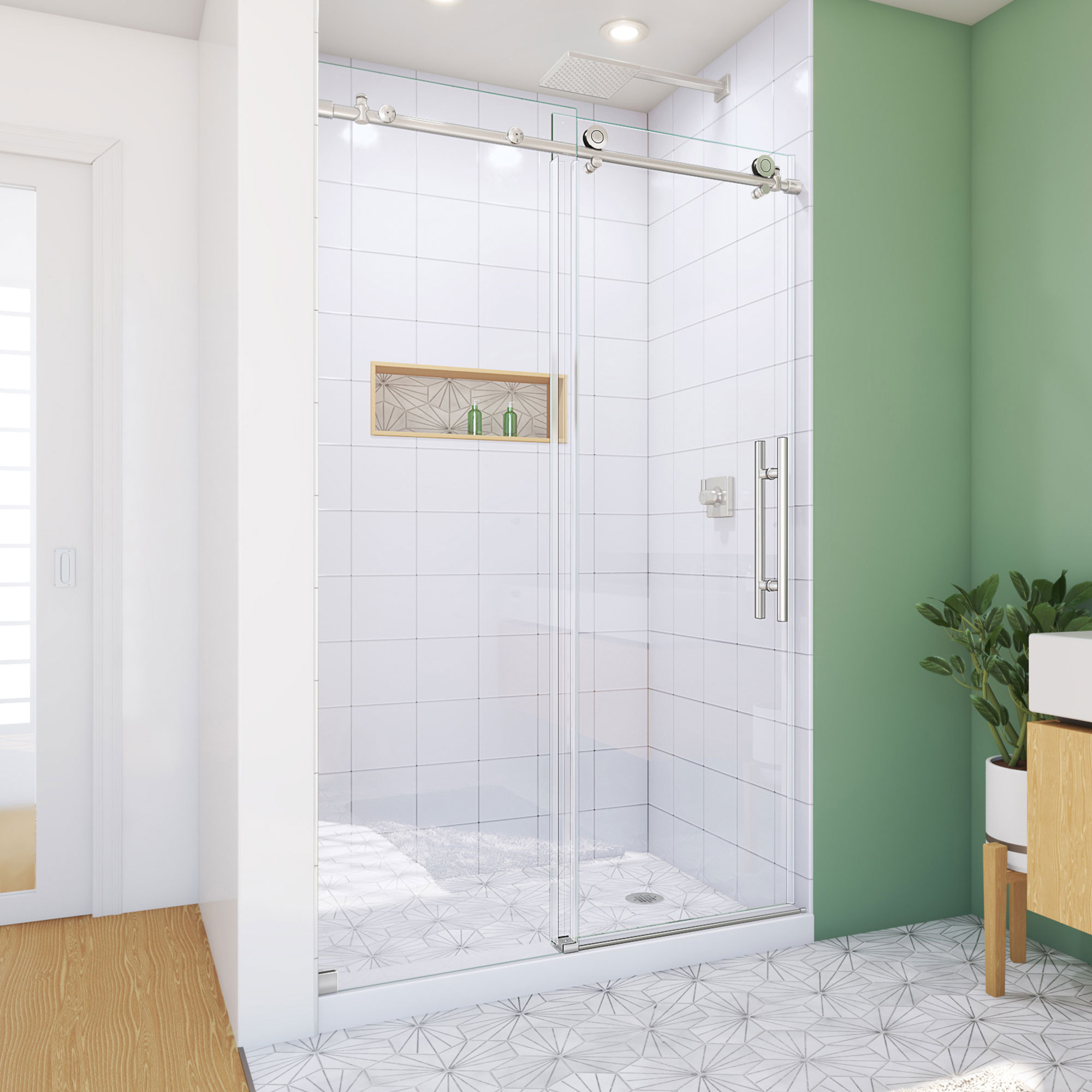 DreamLine Enigma-X 44 - 48 inch W x 76 inch H Frameless Sliding Shower ...