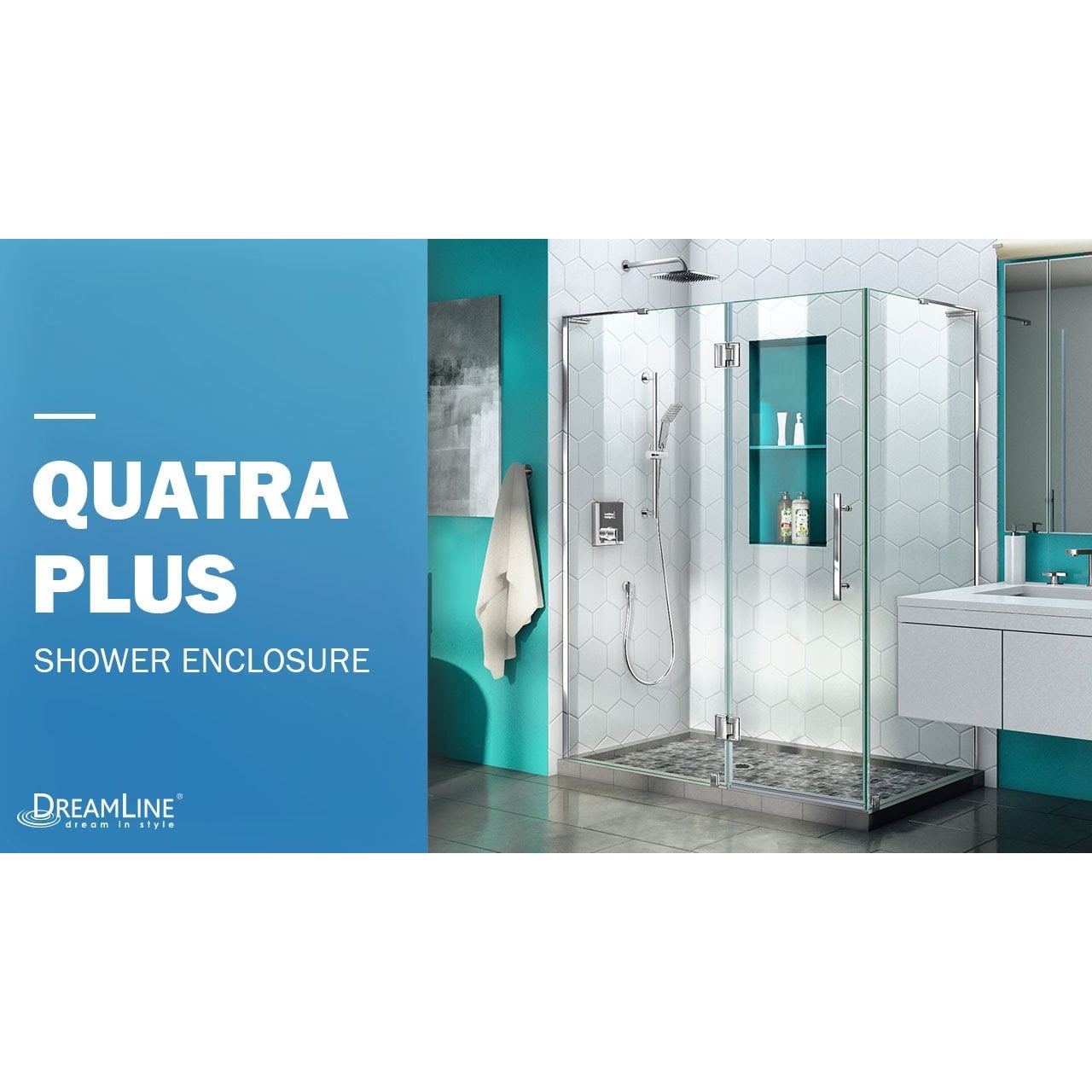 DreamLine Quatra Plus 34 1/8 inch D x 46 3/8 inch W x 72 inch H ...