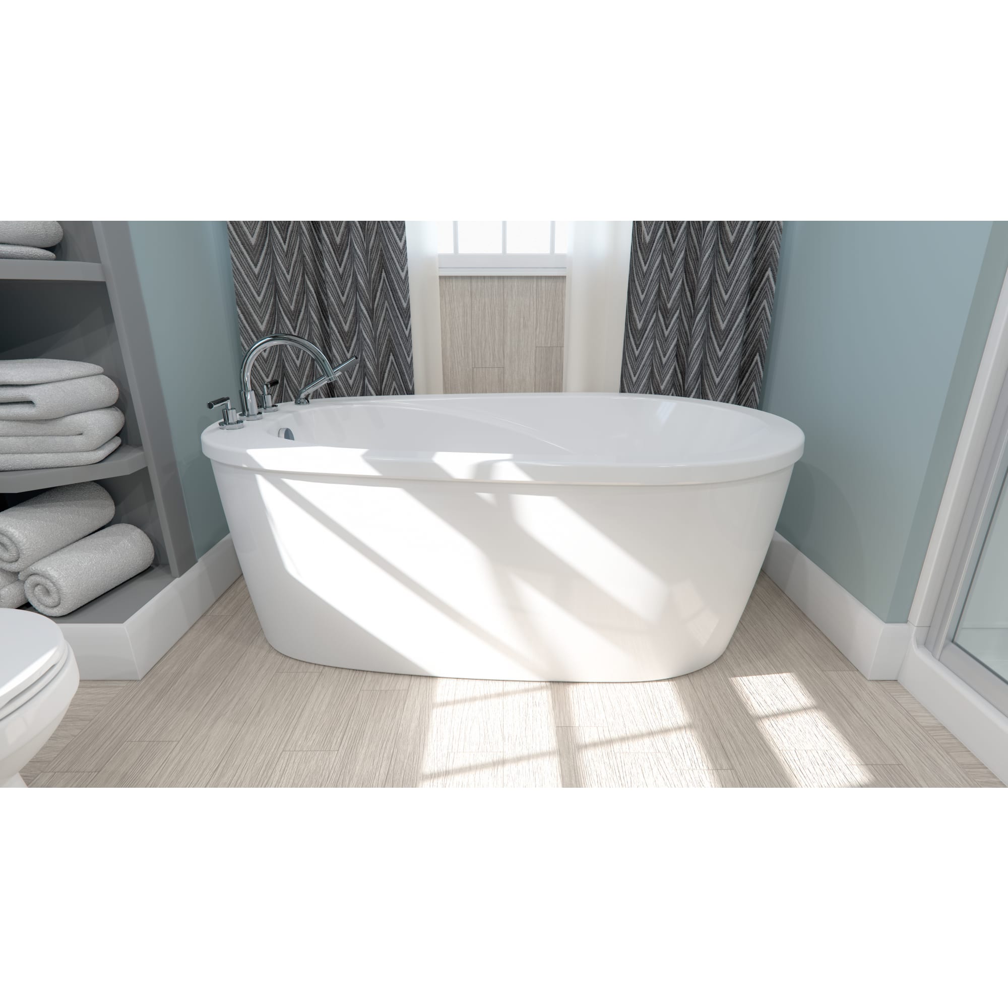 Vapora F2 6636 Baignoire blanche autoportante en acrylique avec drain ...