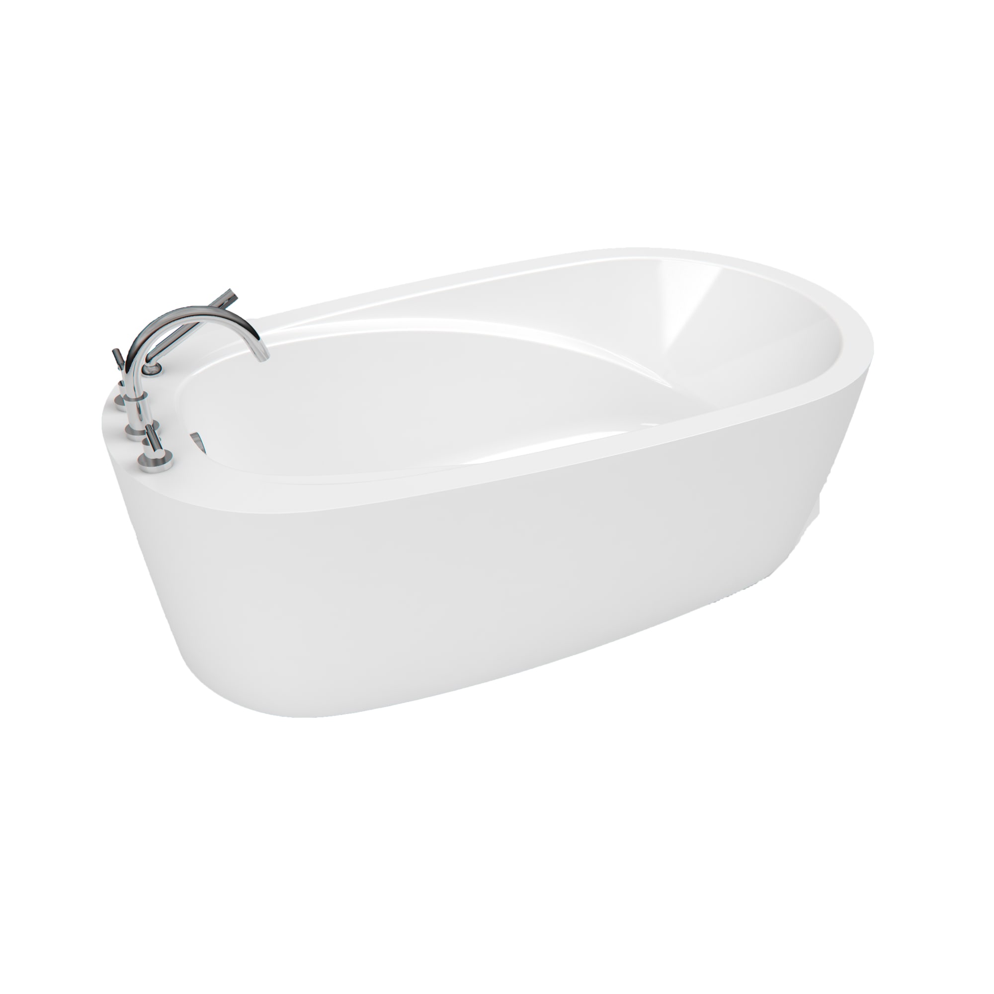 Vapora F2 3660 Baignoire autoportante blanche en acrylique avec drain ...