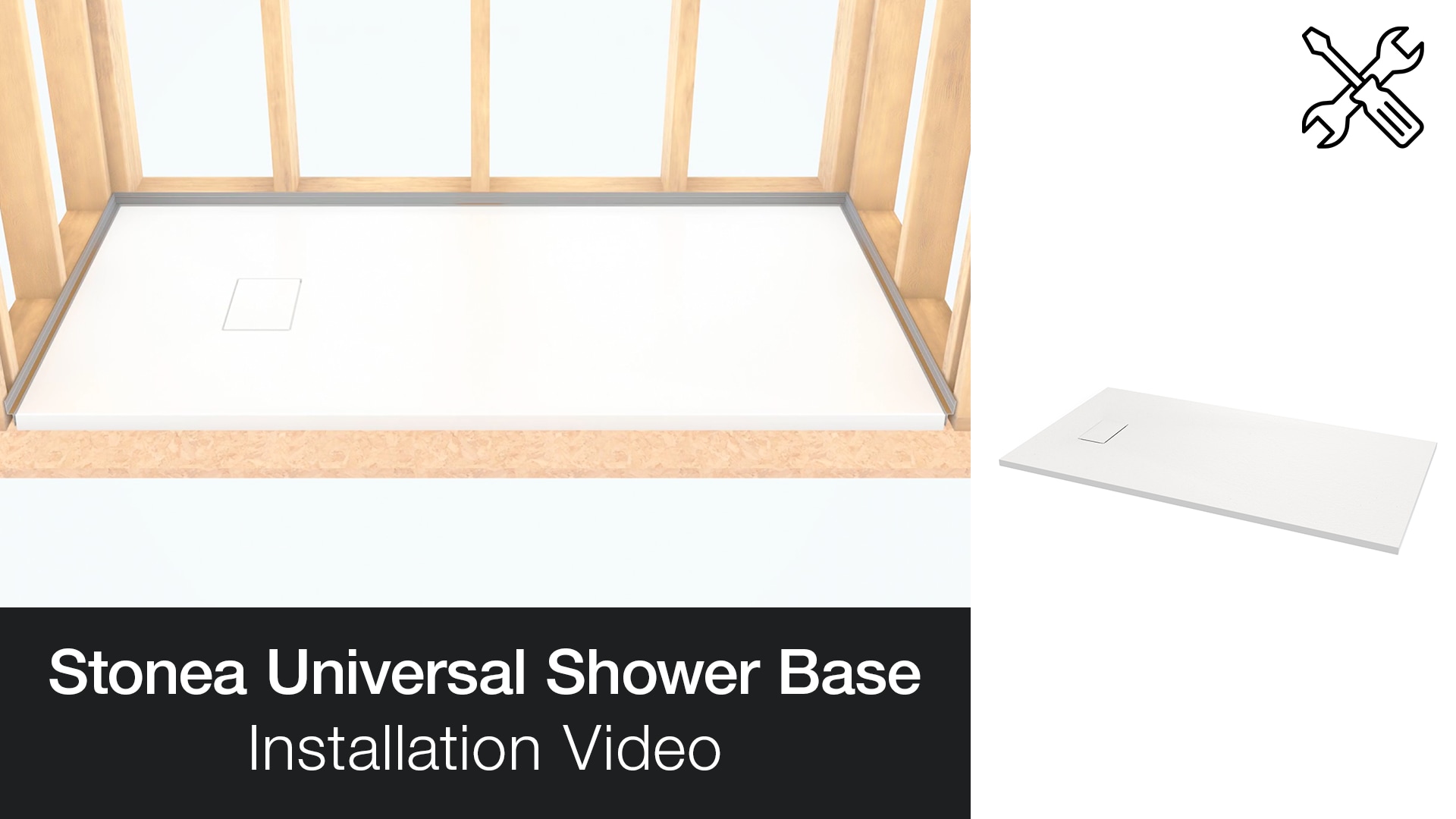 Stonea 4832 Solid Surface Universal Shower Base in White with End Drain ...