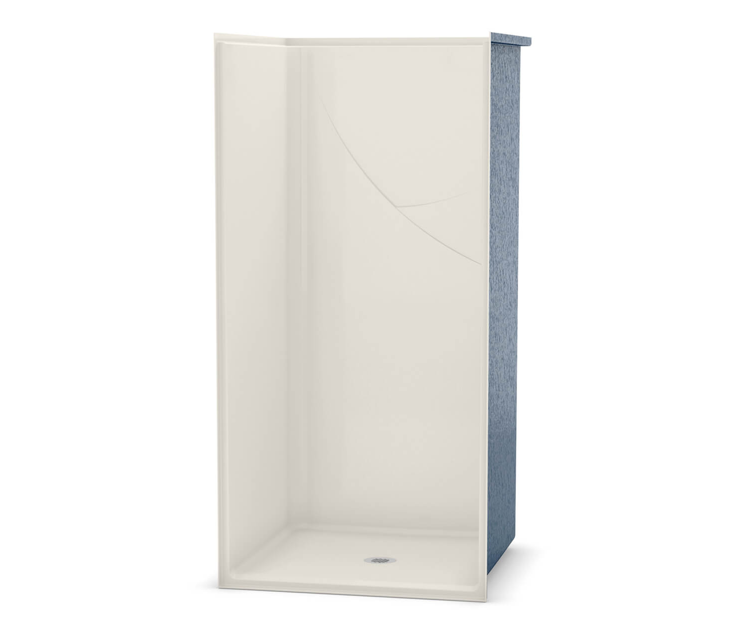 OPS-3636 AcrylX Alcove Center Drain One-Piece Shower in Biscuit - Base ...