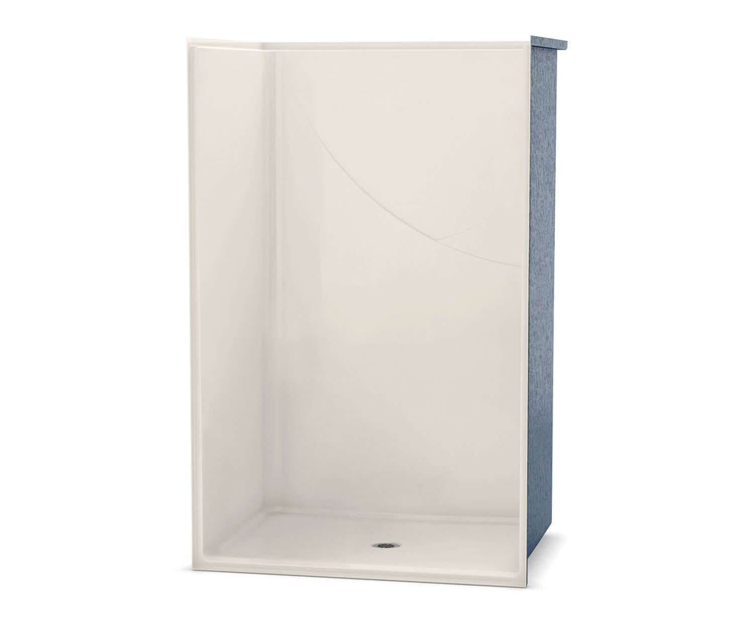 OPS-4836G AcrylX Alcove Center Drain One-Piece Shower in Biscuit ...