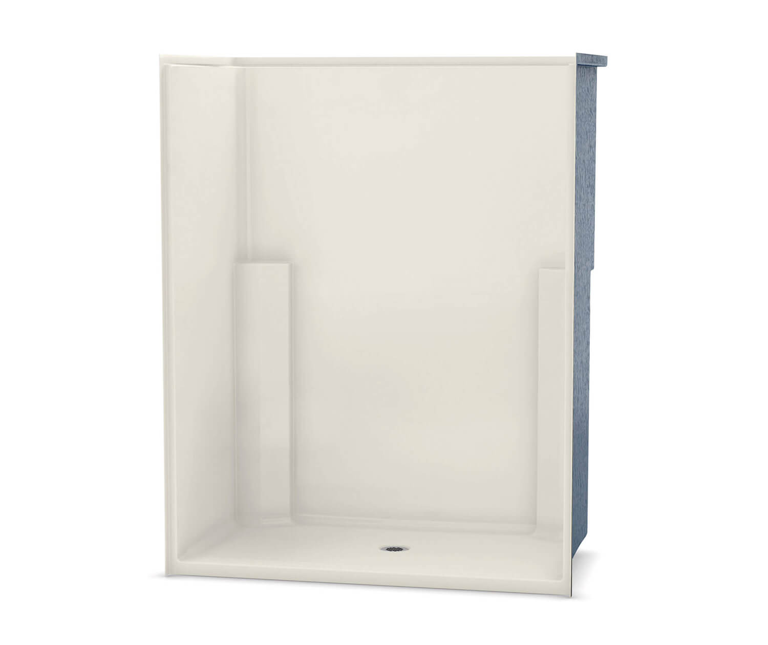 OPS-5634G AcrylX Alcove Center Drain One-Piece Shower in Biscuit ...