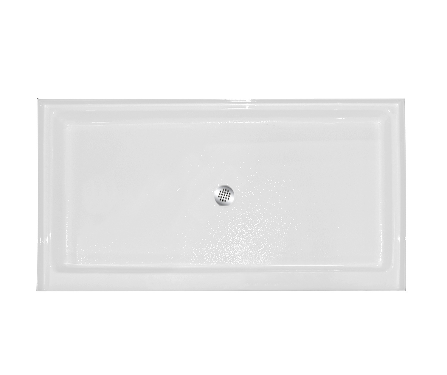 AB 6032 C 60 x 32 Acrylic Alcove Shower Base with Center Drain in Bone ...