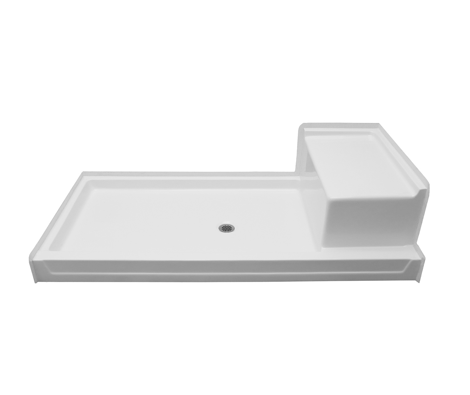 G 7236 SH 1S PAN 72 x 36 AcrylX Alcove Shower Base with Center Drain in ...