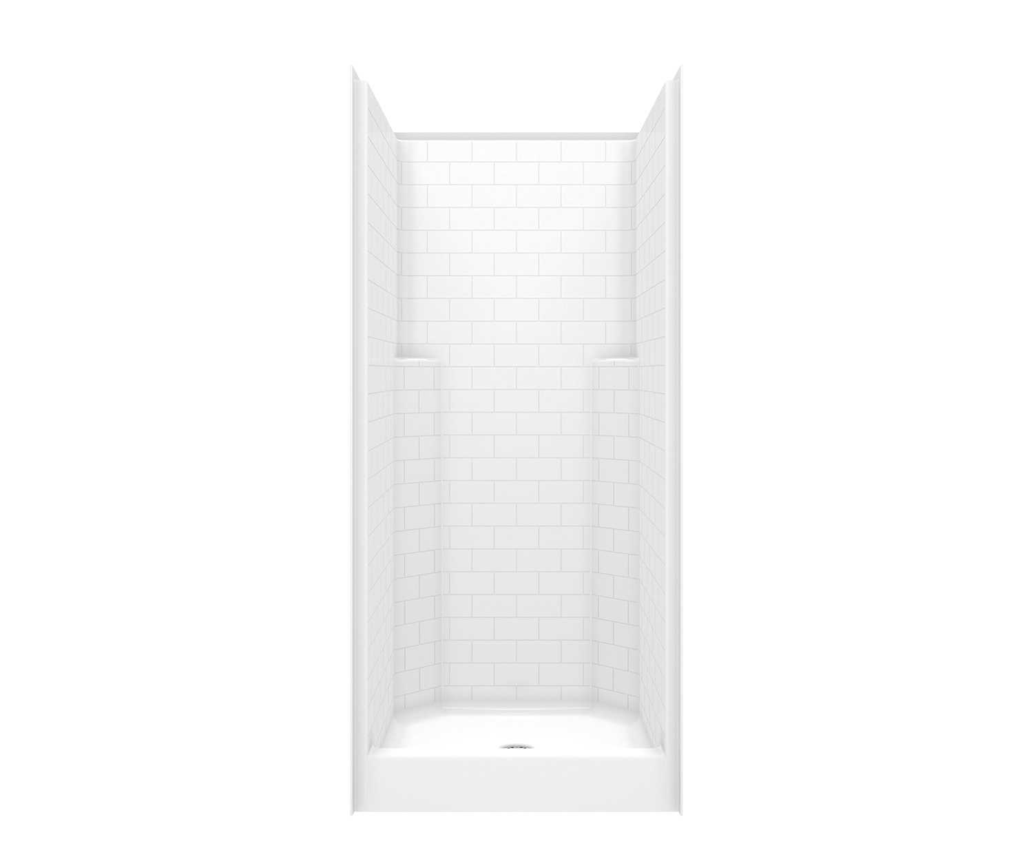 G 13636 SH SST 36 x 37 AcrylX Alcove Shower with Center Drain in Bone ...