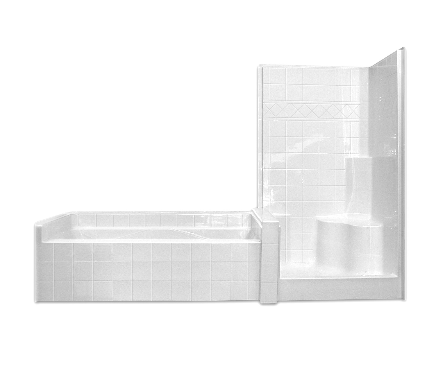 M Infiniti VI Tile 1S 115 x 43 AcrylX Alcove Two-Piece Whirlpool Tub ...