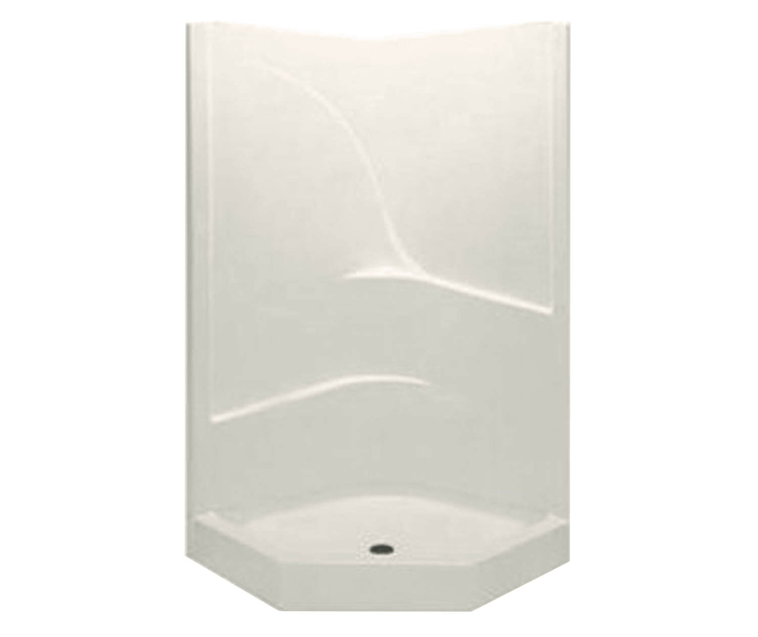 1382NT2P 38 x 38 AcrylX Corner Center Drain Two-Piece Shower in Biscuit ...