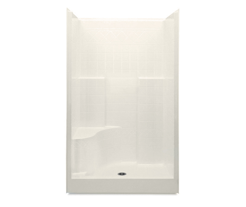1483DTS 48 x 36 AcrylX Alcove Center Drain One-Piece Shower in Biscuit ...