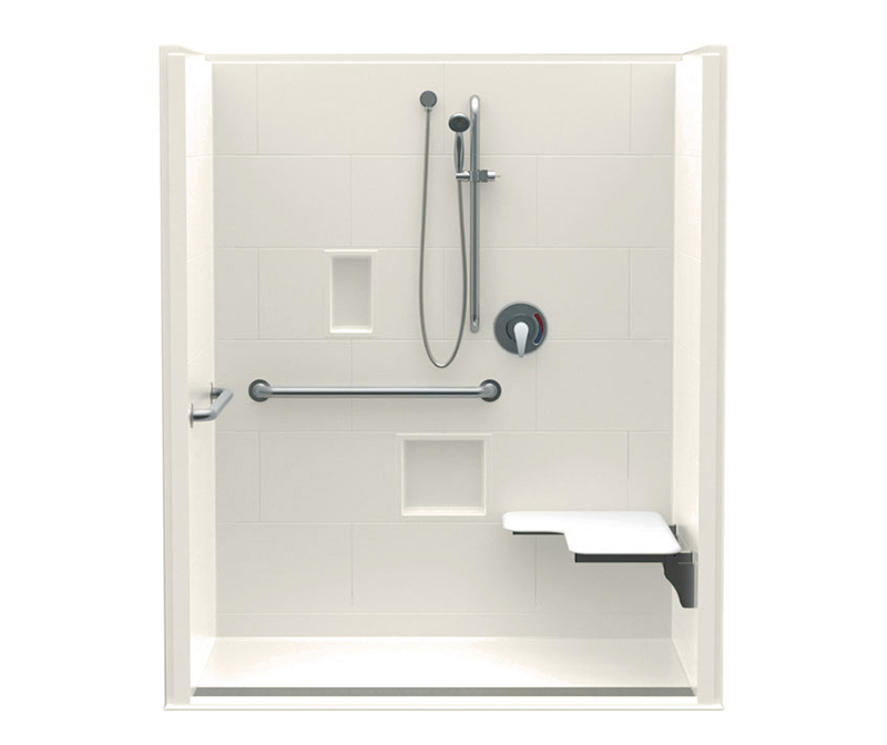 16036BFSBTTR 60 x 36 AcrylX Alcove Center Drain One-Piece Shower in ...