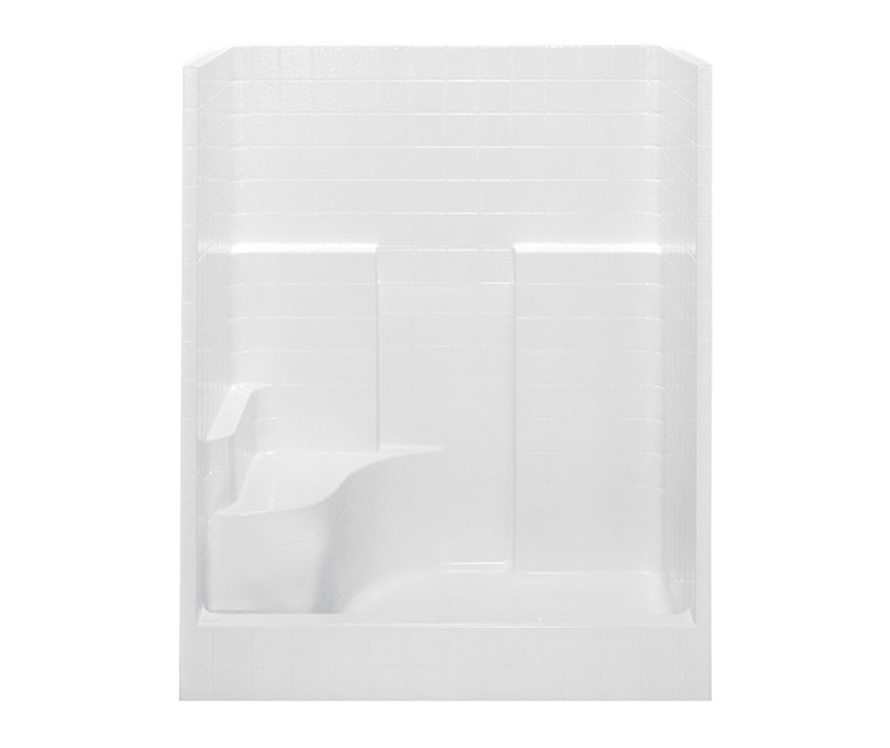 1603COS 60 x 35 AcrylX Alcove Center Drain One-Piece Shower in Mexican ...