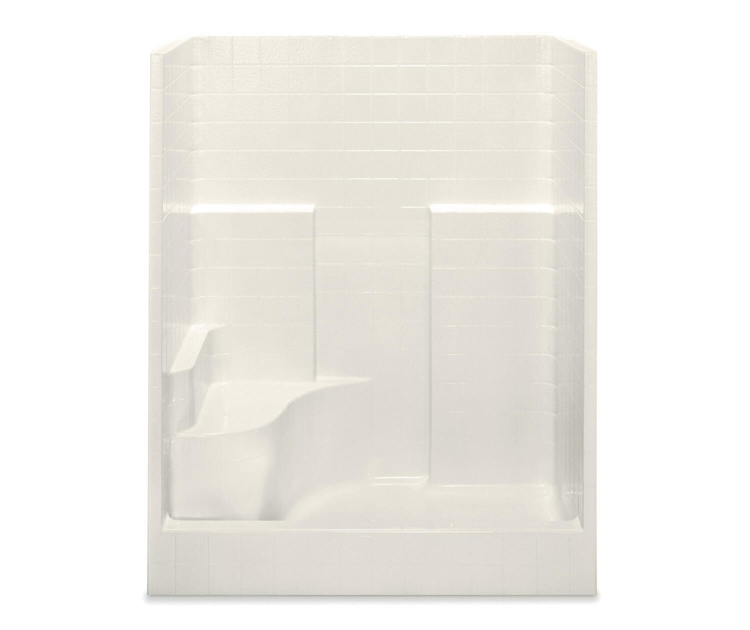 1603CST 60 x 35 AcrylX Alcove Center Drain One-Piece Shower in Biscuit ...