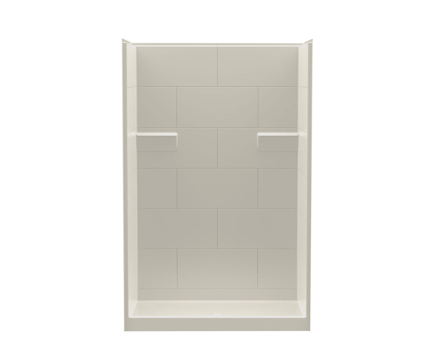 14836ST 48 x 36 AcrylX Alcove Center Drain One-Piece Shower in Biscuit ...