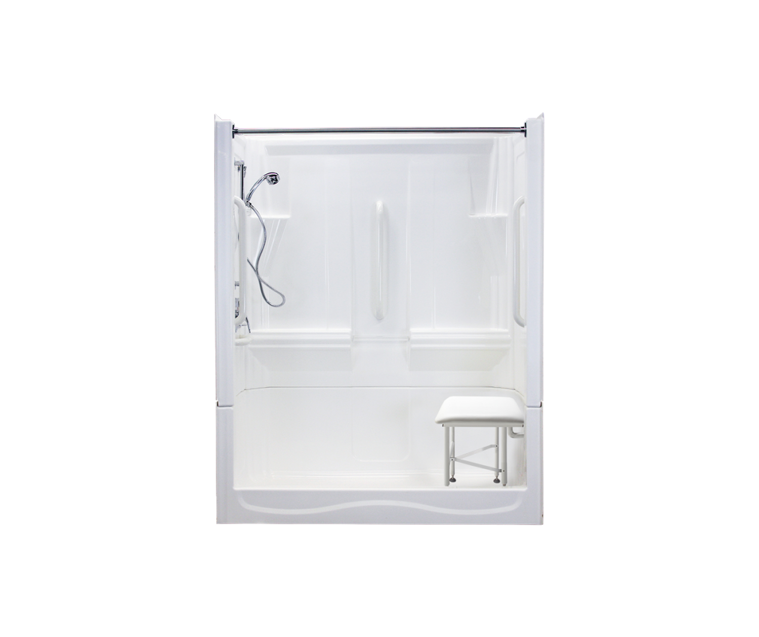 4MS10RT 60 x 33 AcrylX Four-Piece Alcove Right-Hand Drain Shower in ...