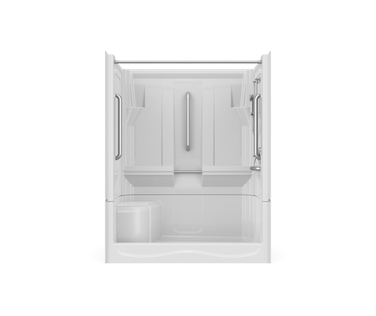 4MS10RT/S 60 x 33 AcrylX Four-Piece Alcove Right-Hand Drain Shower in ...