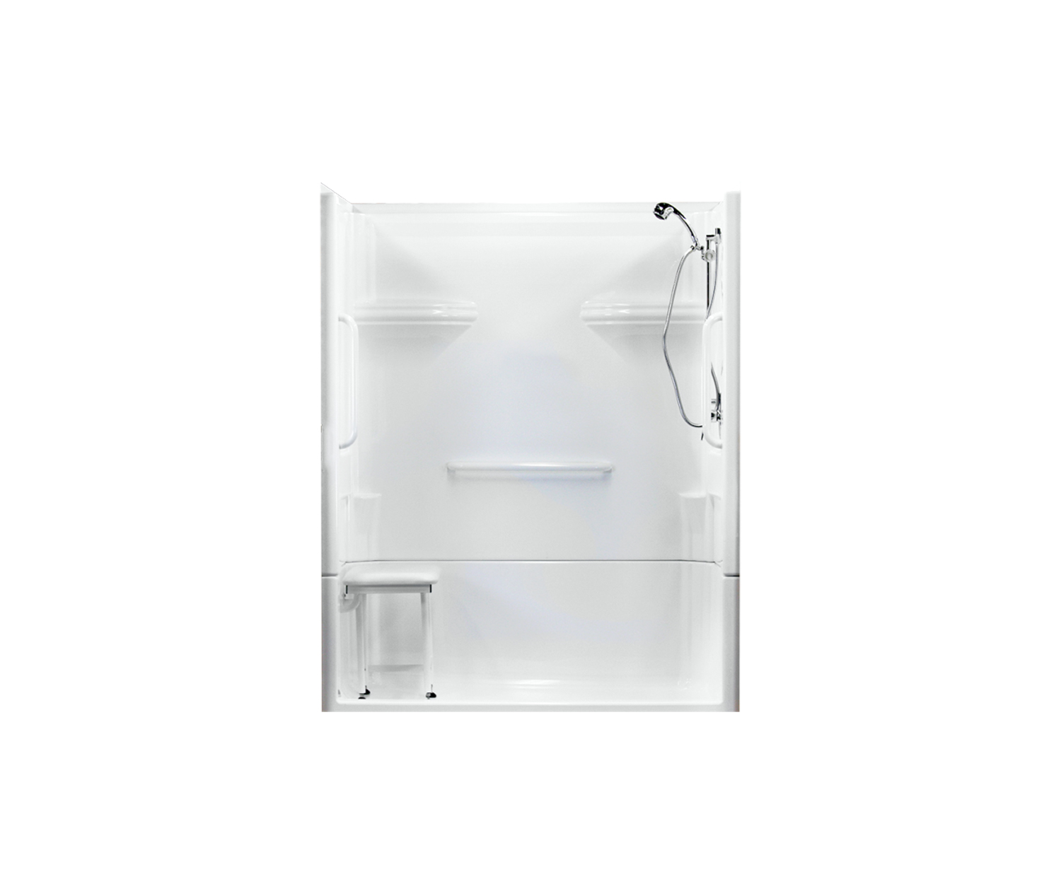 4MS11LBF54 60 x 33 AcrylX Four-Piece Alcove Left-Hand Drain Shower in ...