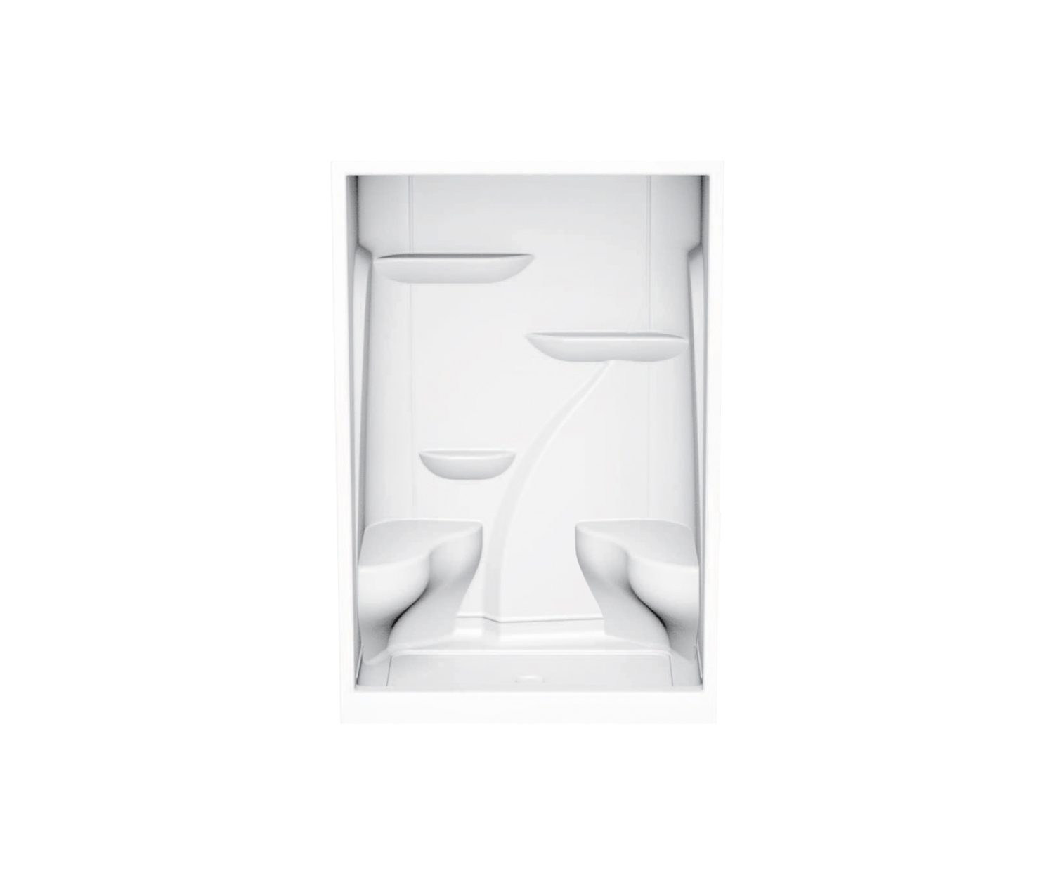 AR1602 60 x 36 Acrylic One-Piece Alcove Center Drain Shower in White ...