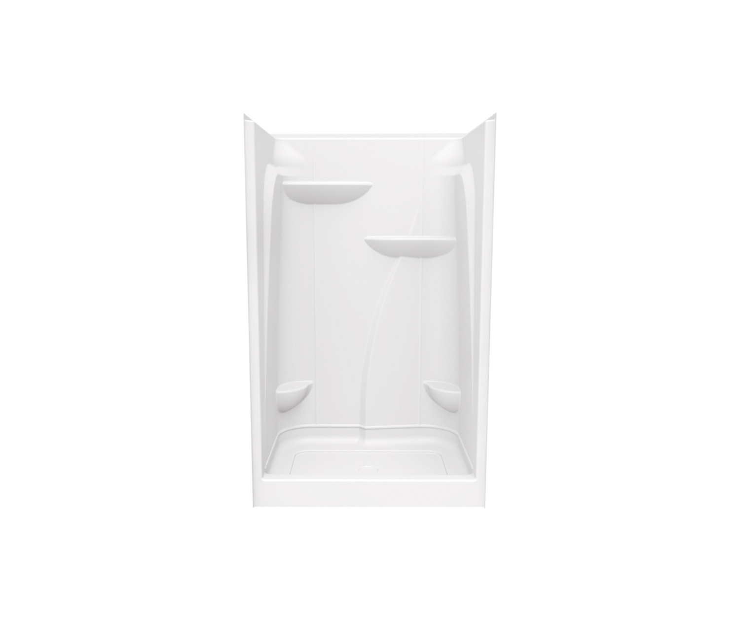 ARD1480 48 x 37.25 Acrylic One-Piece Alcove Center Drain Shower in ...