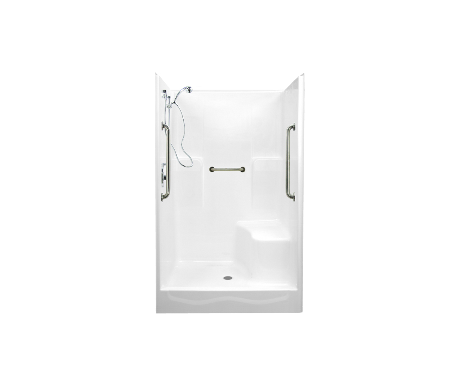 MP5843LX/S or MP5843RX/S 48 x 36 AcrylX One-Piece Alcove Center Drain ...