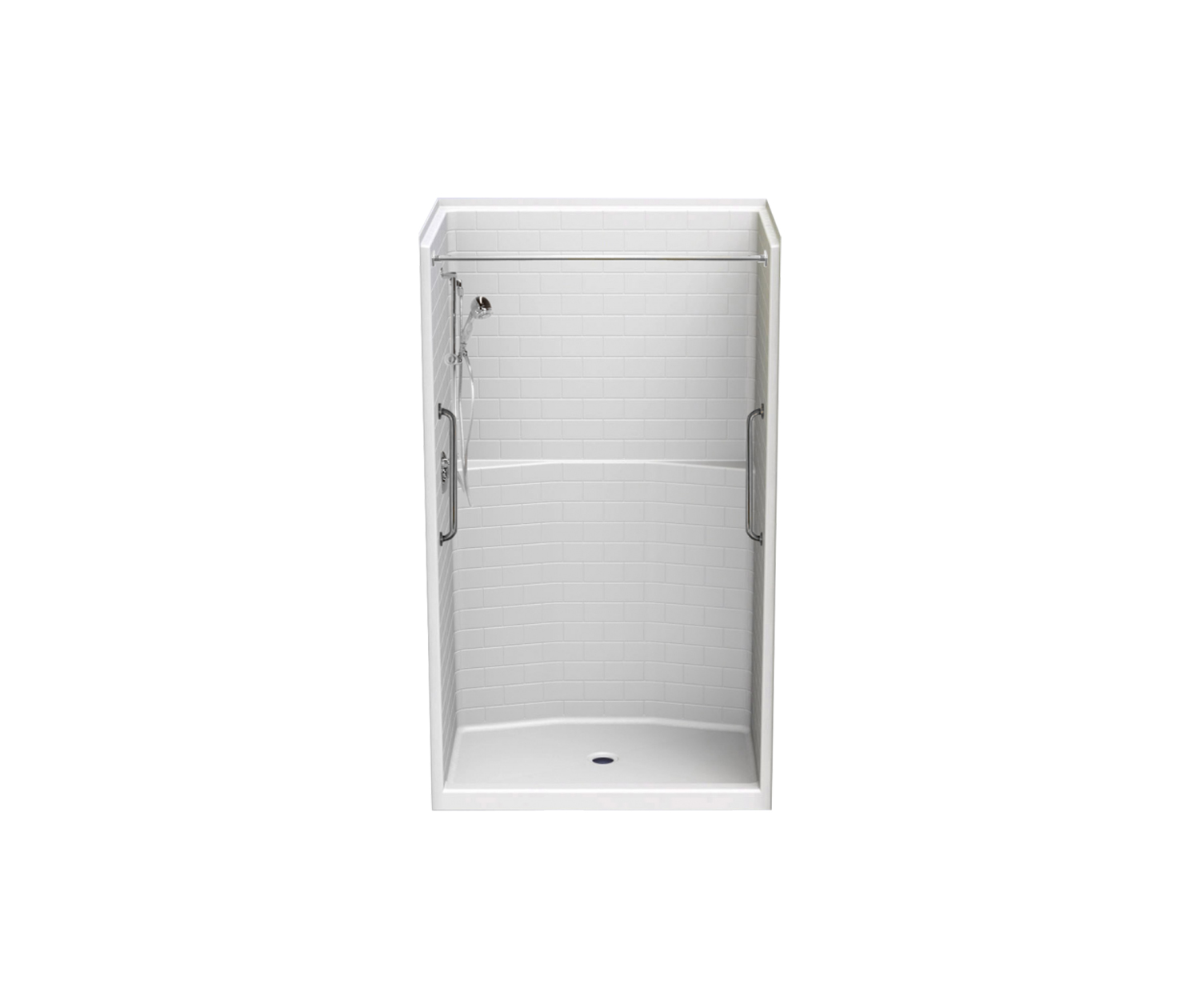 MP8048STX 48 x 35 AcrylX One-Piece Alcove Center Drain Shower in White ...