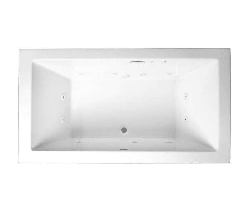 Farrell 5 72 x 42 Acrylic Drop-in Center Drain Combined Whirlpool & Air ...