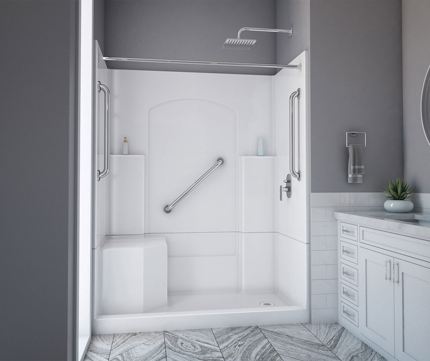 Fiberglass Shower Surround With Seat Glass Designs