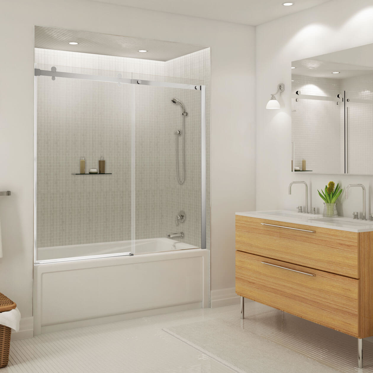 New Town 6032 IF Acrylic Alcove Right-Hand Drain Bathtub in White ...