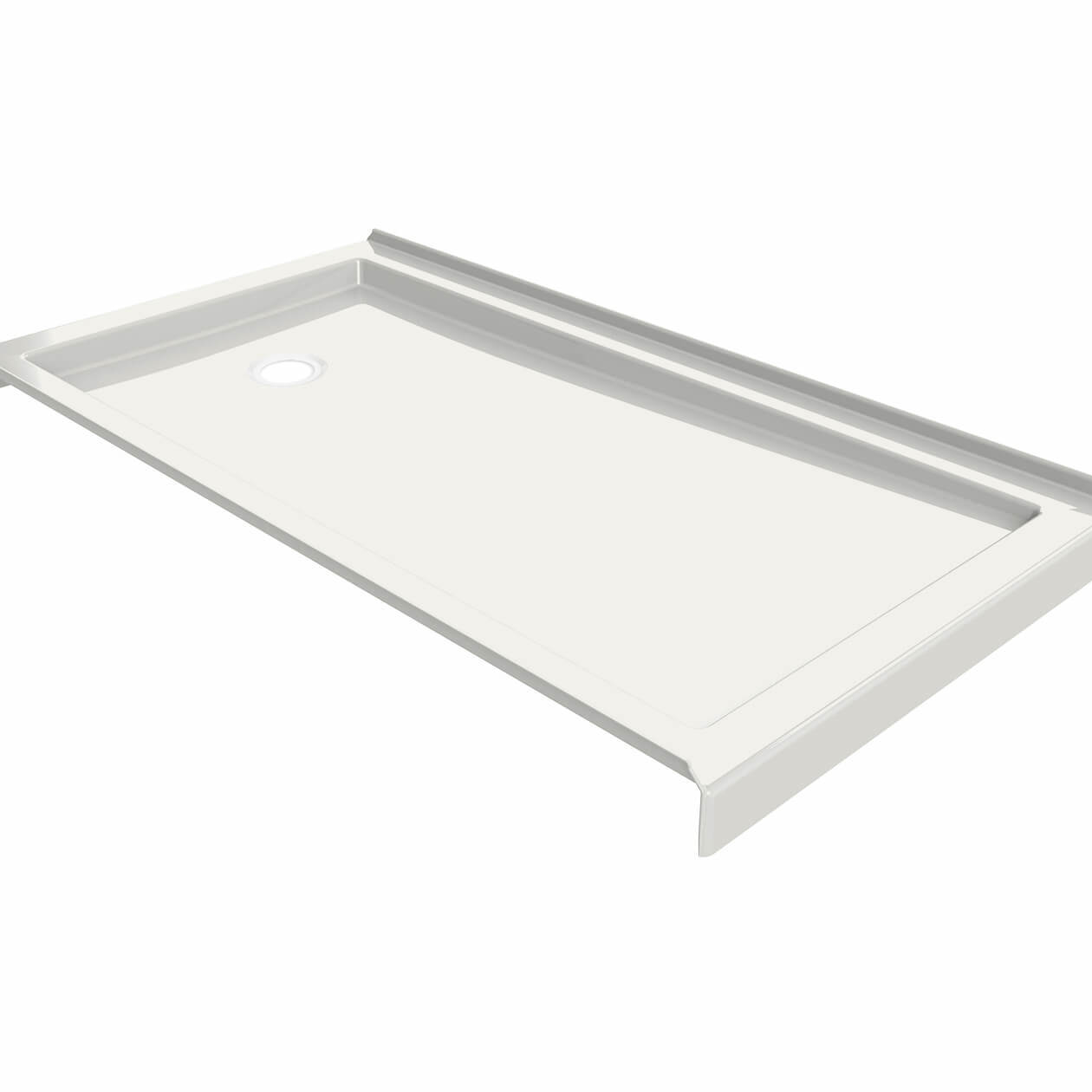 B3Round 6036 Acrylic Tunnel Shower Base in White with Center Drain | Shower Base, Maax