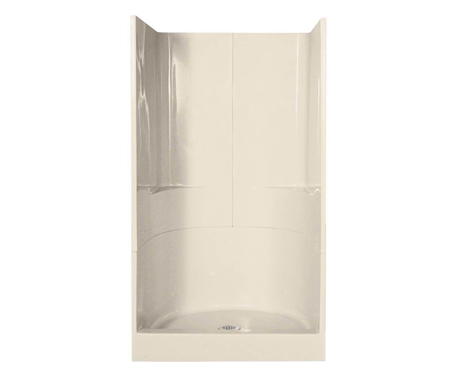 48SKD 48 x 35 AcrylX Alcove Center Drain Three-Piece Shower in Sterling ...