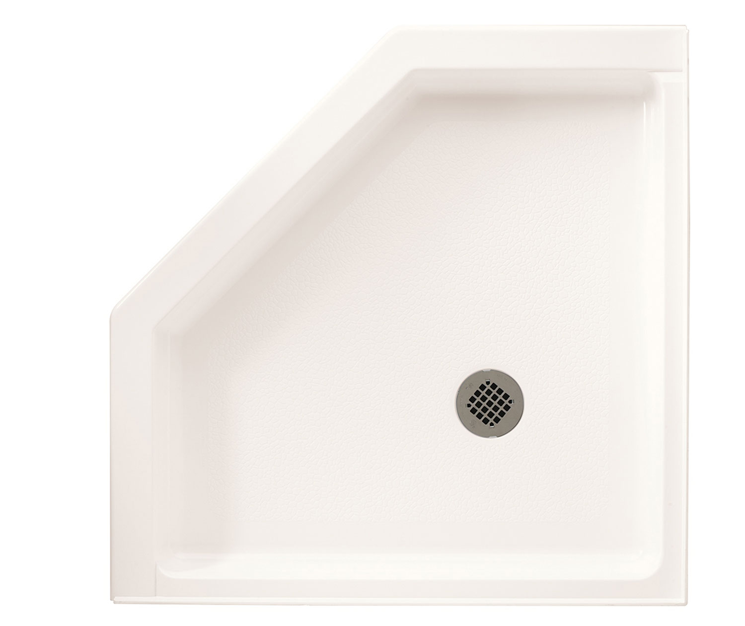 R-38NEO 38 x 38 Veritek Corner Shower Pan with Center Drain in White ...