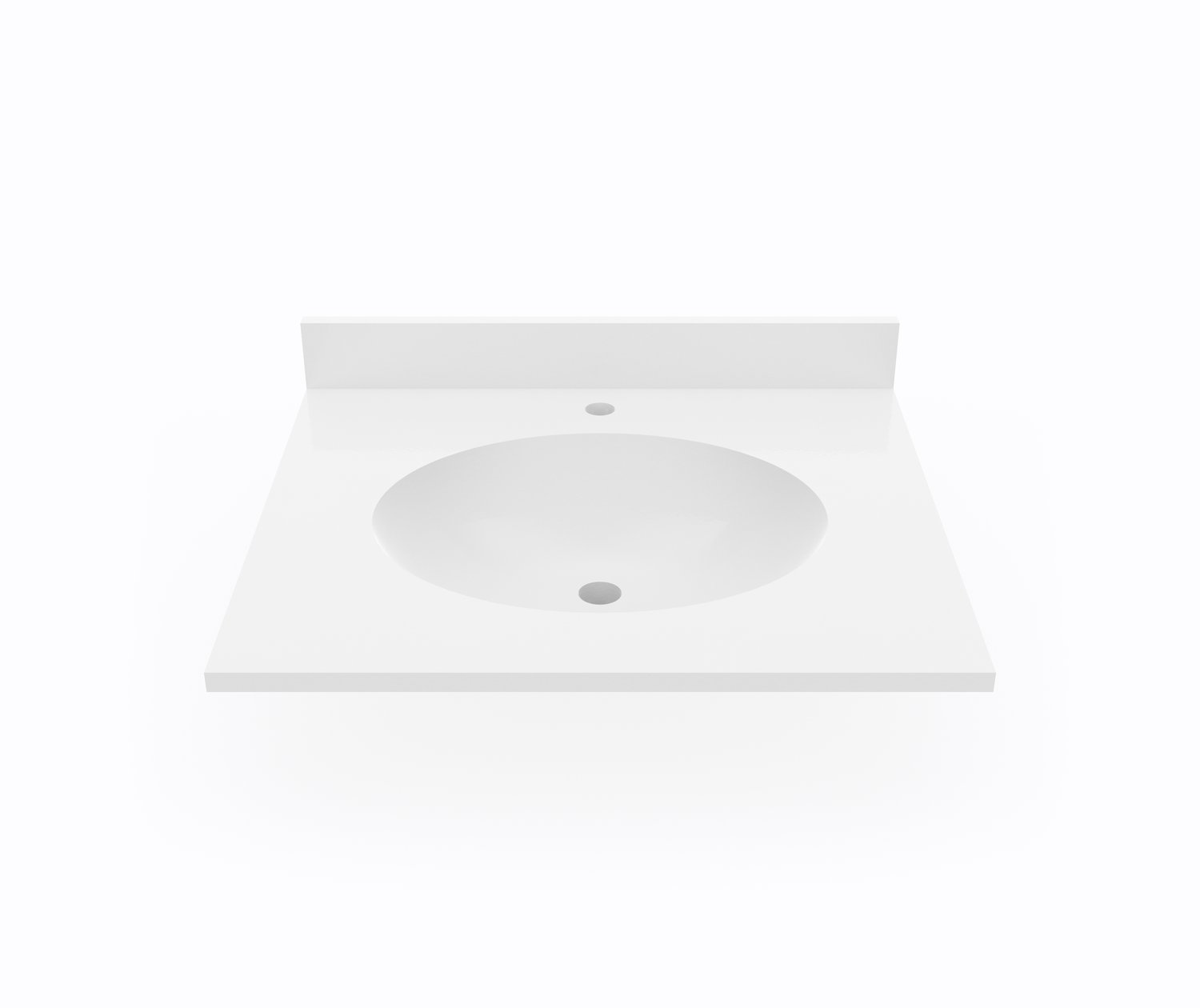 VT1B1925 Ellipse 19 X 25 Single Bowl Vanity Top In White Vanity Top