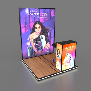 Folding Kiosk Lite - 6x6 (Backlit) | Popup Mall Kiosks | Movable Shops ...