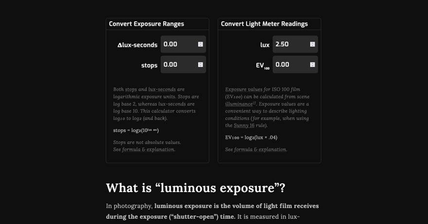 Lux-Seconds, Stops, and Exposure Values Explained