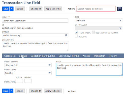 Source Transaction Item Sublist Field into NetSuite Search