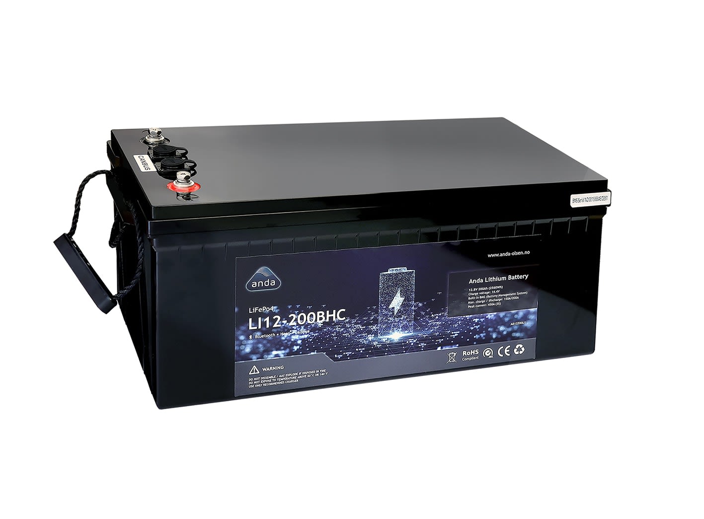 Anda Lithium Batteri | Heatfoil Canbus Bluetooth 12V 200Ah