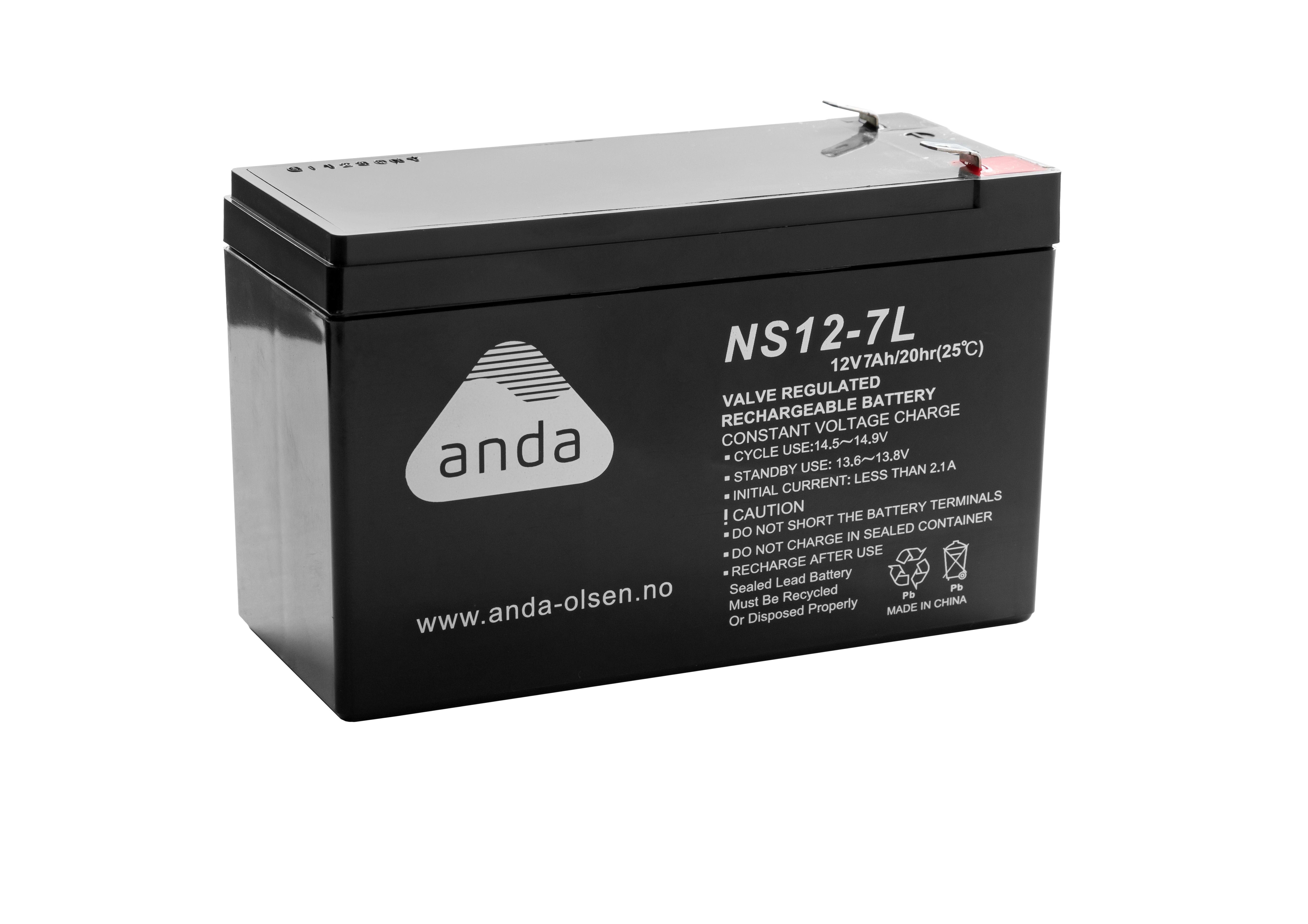 Anda AGM Batteri NS 12V 7Ah Longlife T2 Anda Olsen