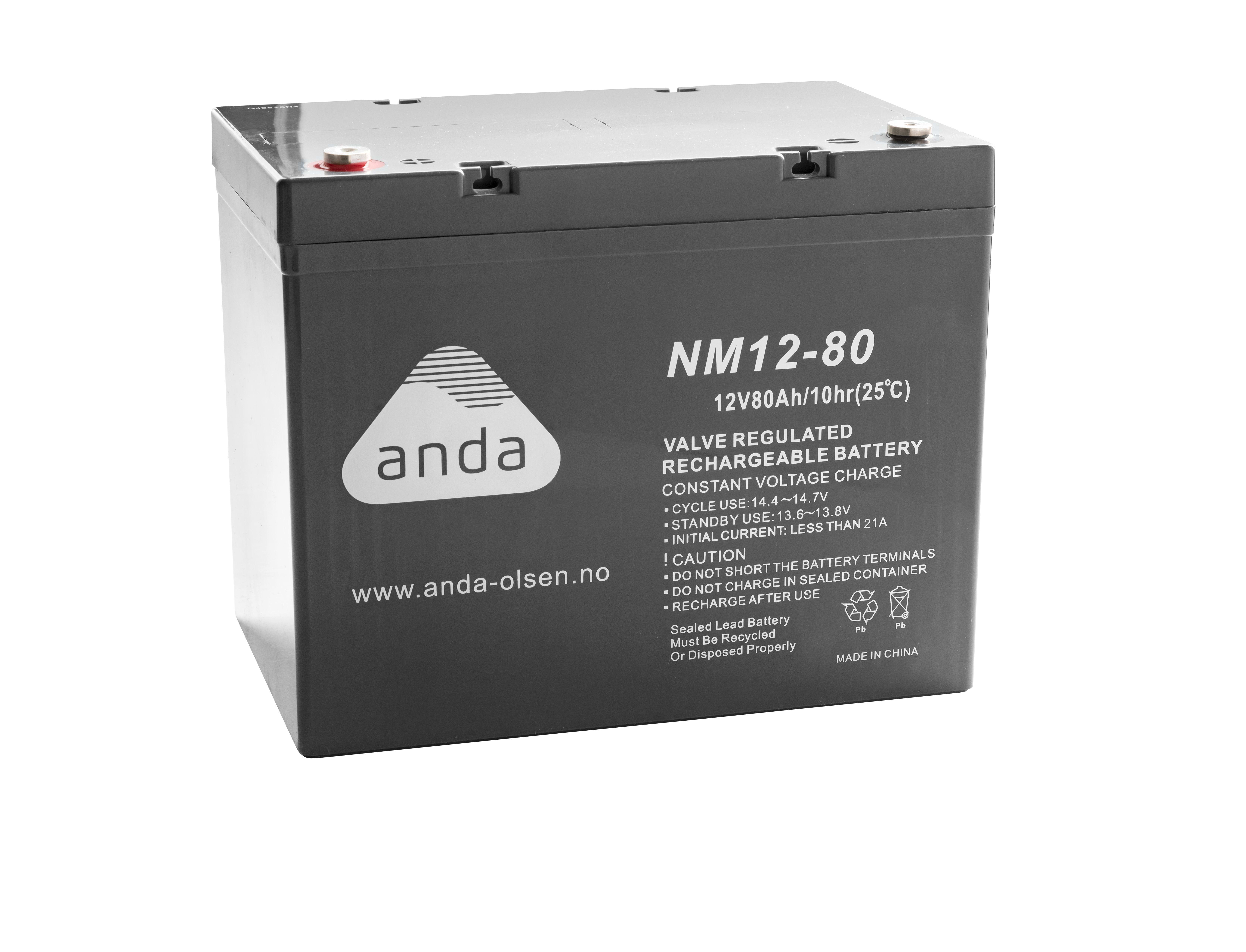 Anda AGM Batteri NM 12v 80Ah T12