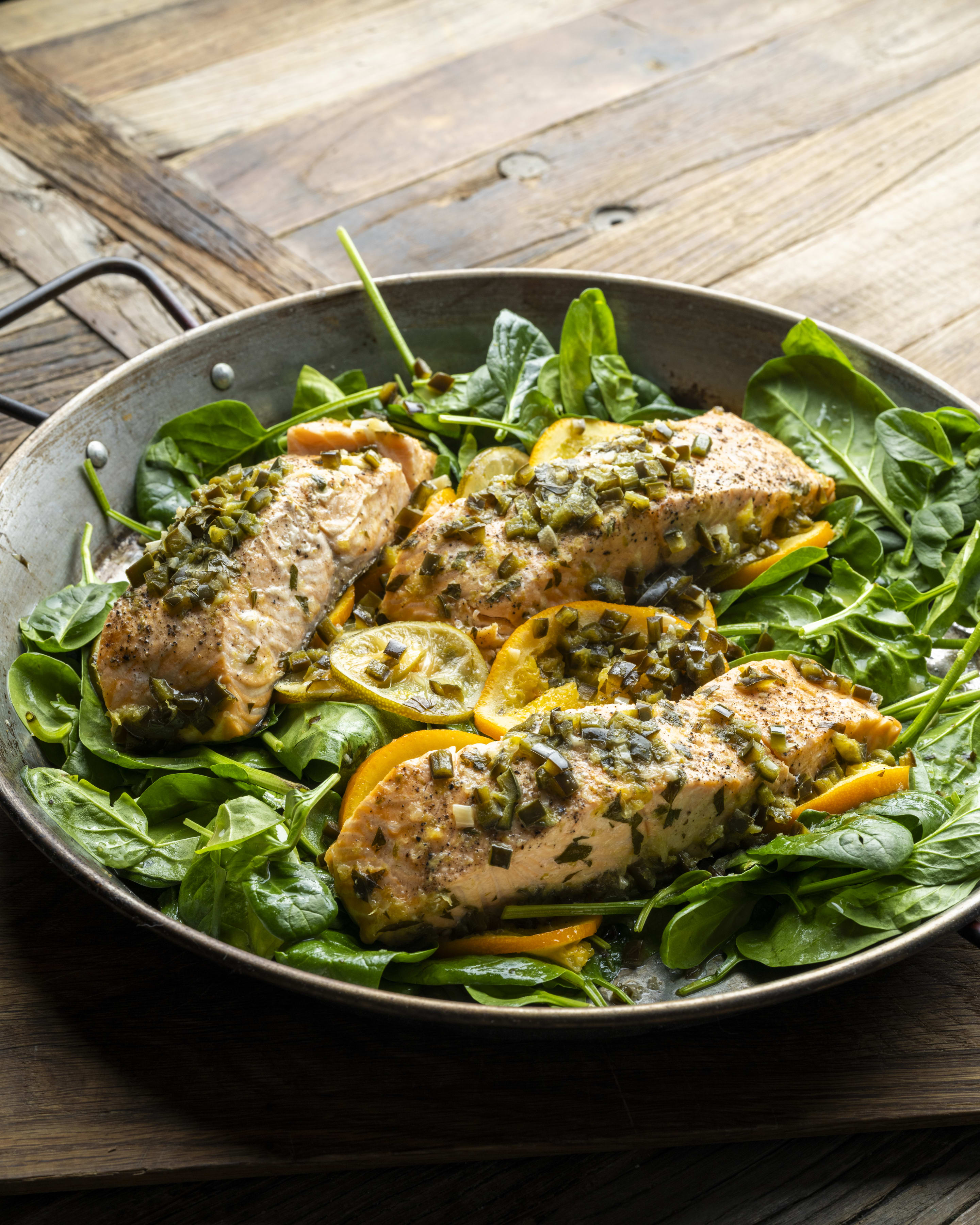 Jalapeno and citrus marinated salmon in foil