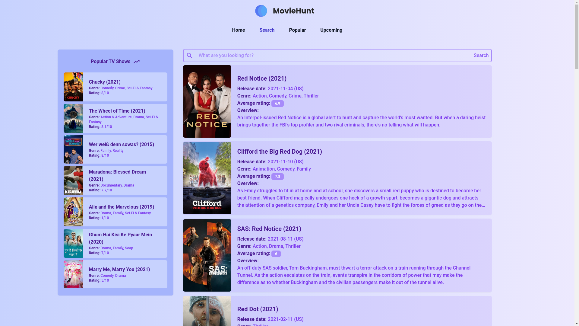 GitHub - prozod/MovieHunt: Movie Search Engine using a REST API, Tailwind, and JavaScript.