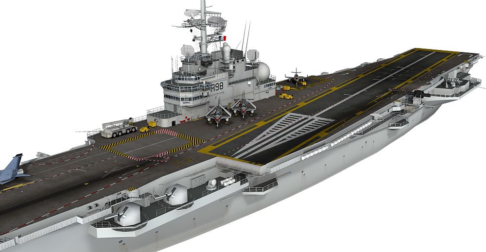 Clemenceau aircraft carrier 3d model