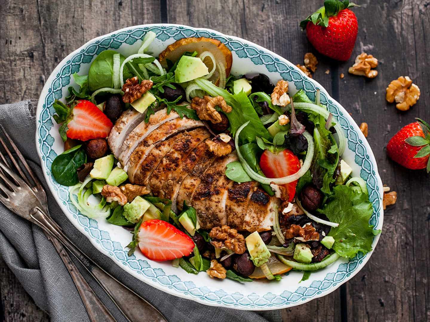 Kycklingsallad med smörstekta champinjoner | folk o folk