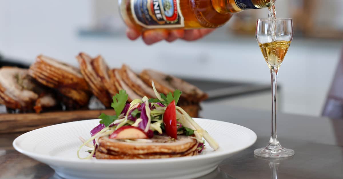 Italian porchetta with purple cabbage salad and LINIE marinade ...