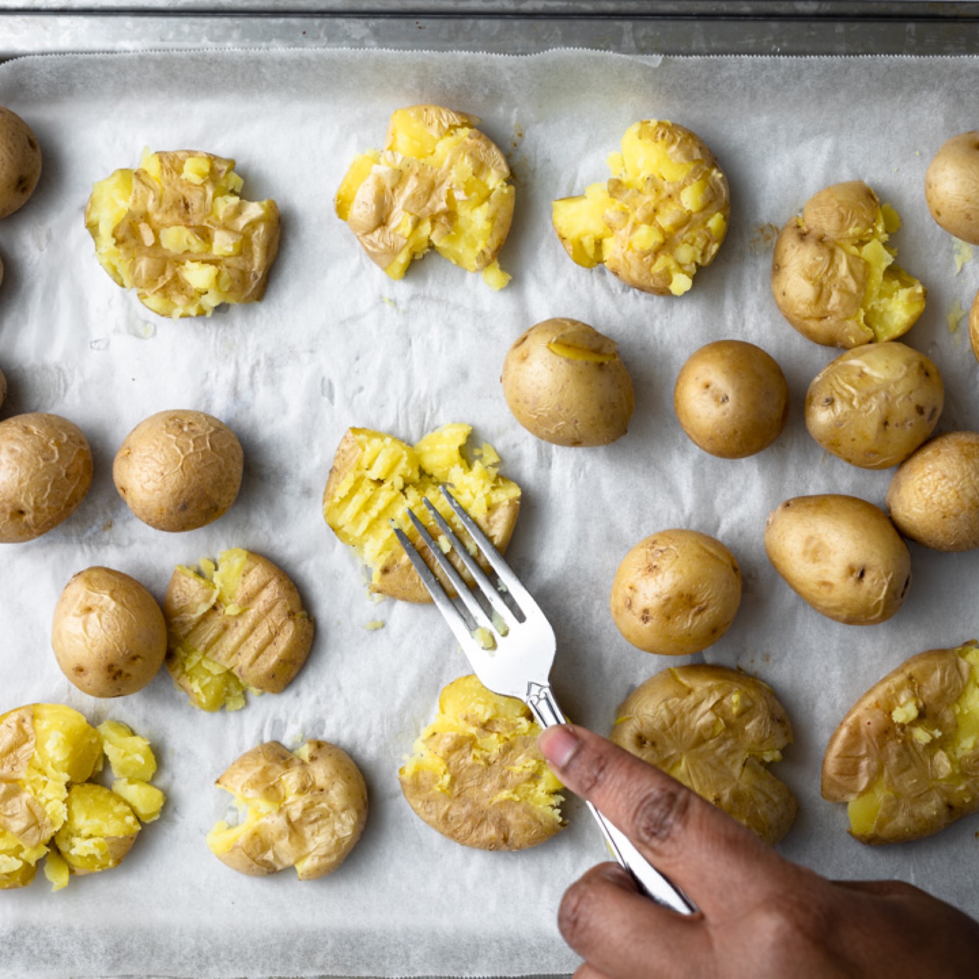 Crispy Duck Fat Smashed Potatoes | Combi Steam Oven Recipes