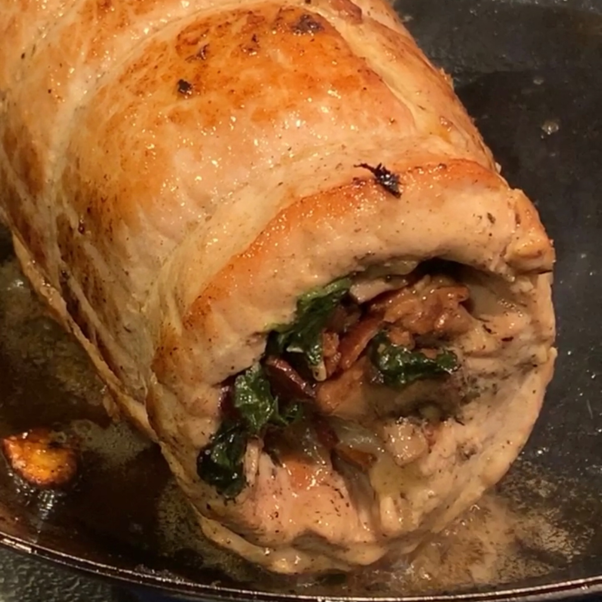 Pork Loin Roulade with Spinach, Mushrooms, and Bacon | Combi Steam Oven ...