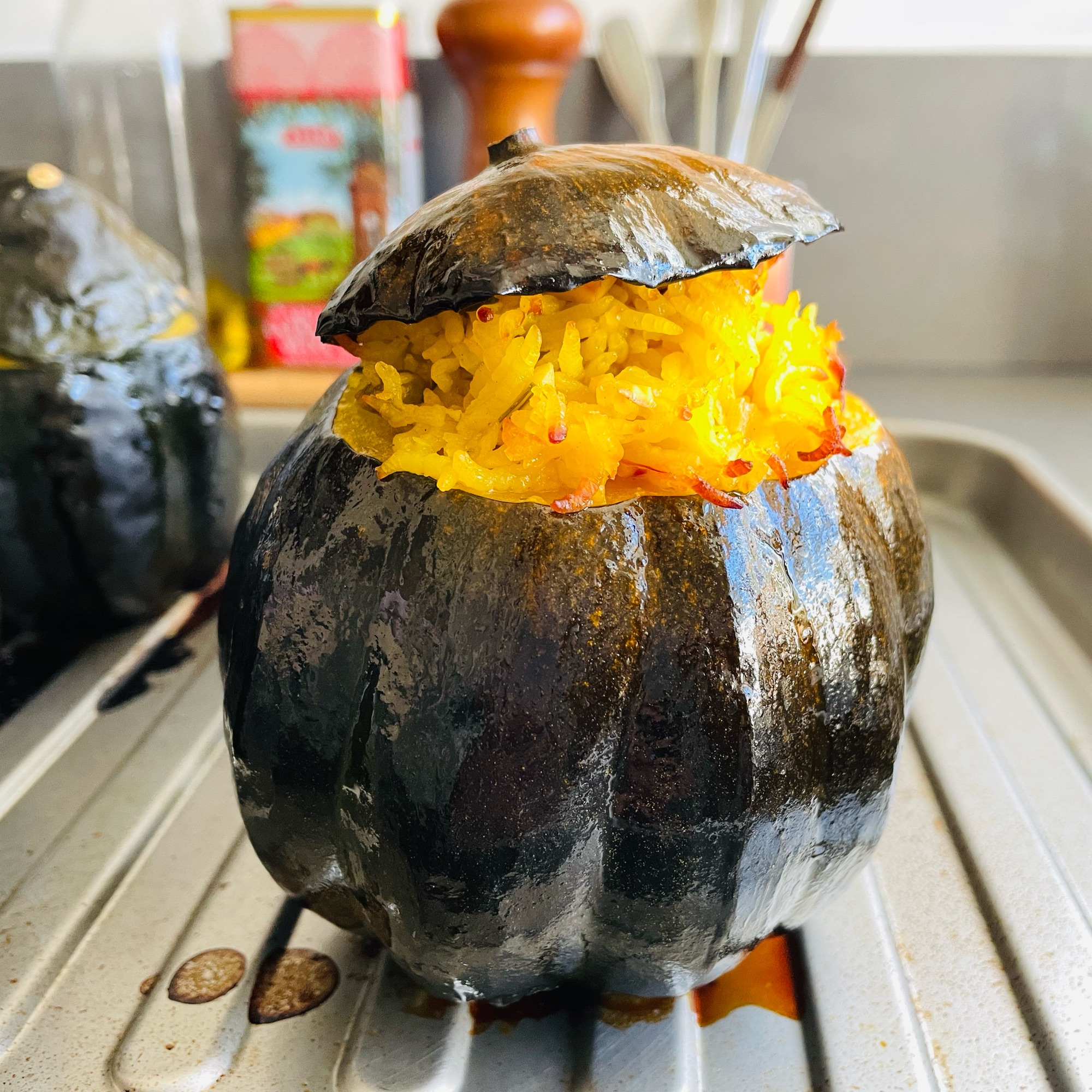 Steam-Roasted Acorn Squash Stuffed with Saffron Rice | Combi Steam Oven ...