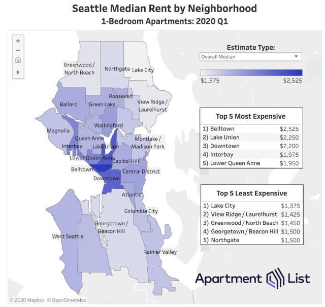 Seattle Neighborhood Map: How Much Is Rent In Each Neighborhood?
