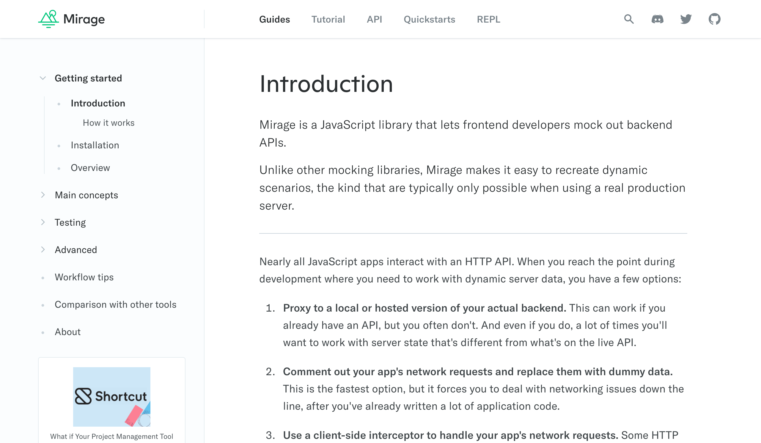 Mirage Js Api Developer Docs Apis Sdks And Auth Api Tracker