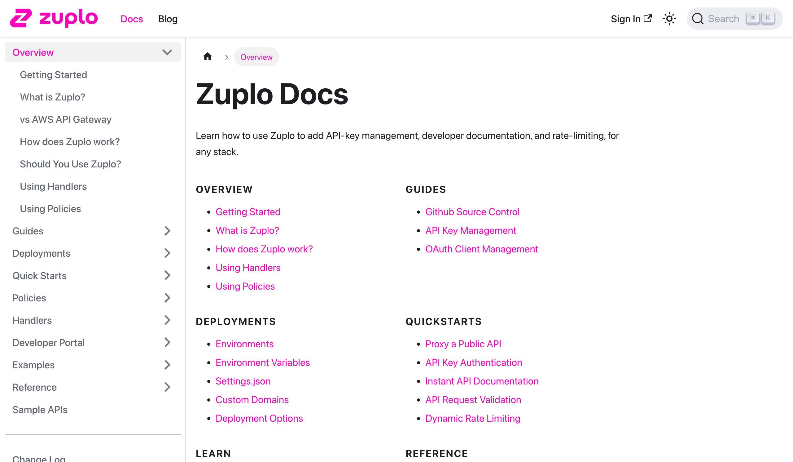 Zuplo Api Developer Docs Apis Sdks And Auth Api Tracker