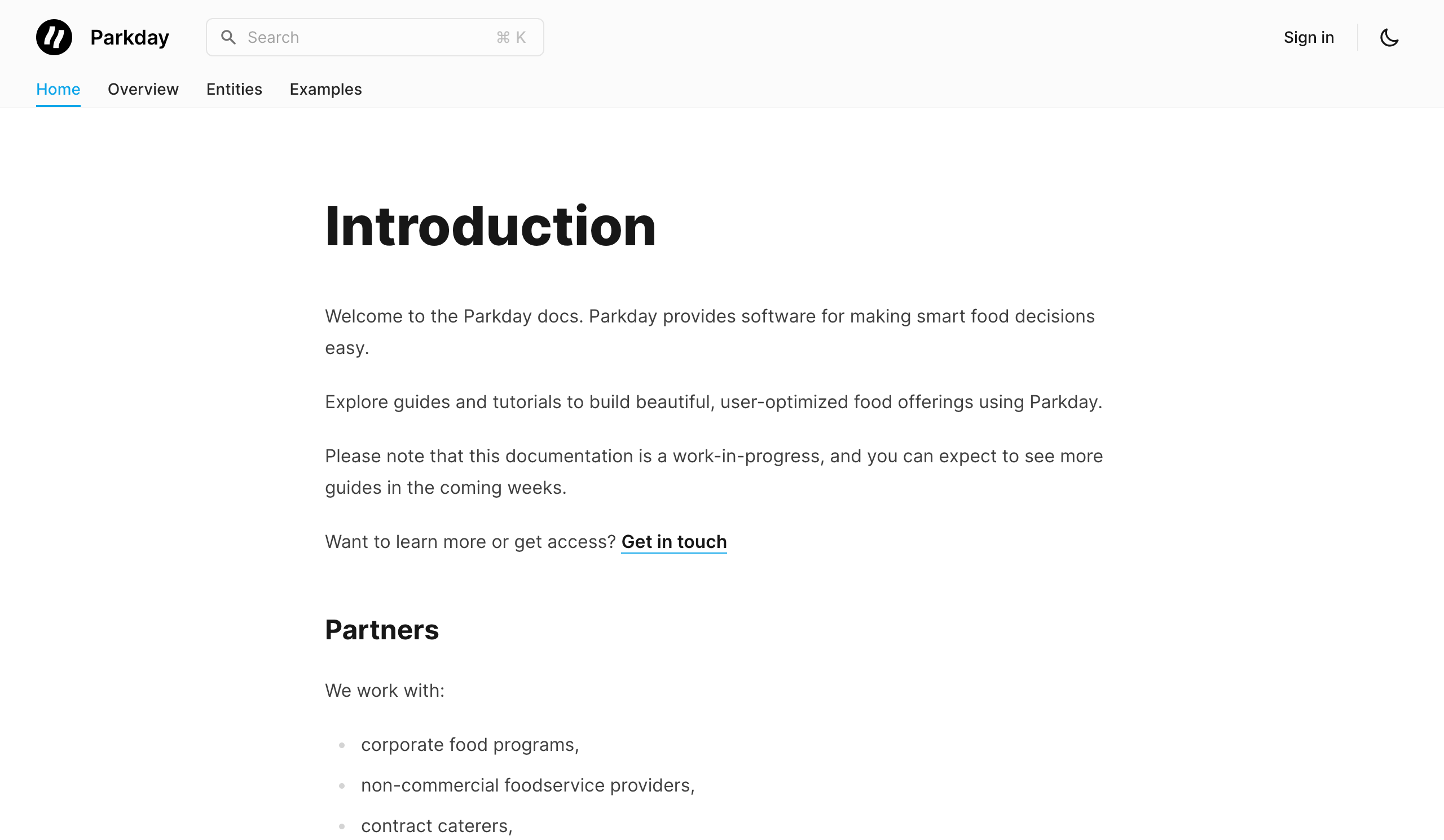 Parkday Api Developer Docs Apis Sdks And Auth Api Tracker